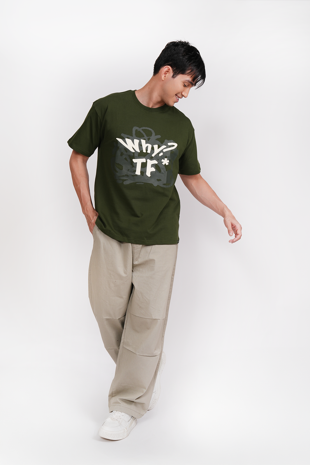 WHY TF* (Dark Olive) Oversized T-Shirt – QLOV